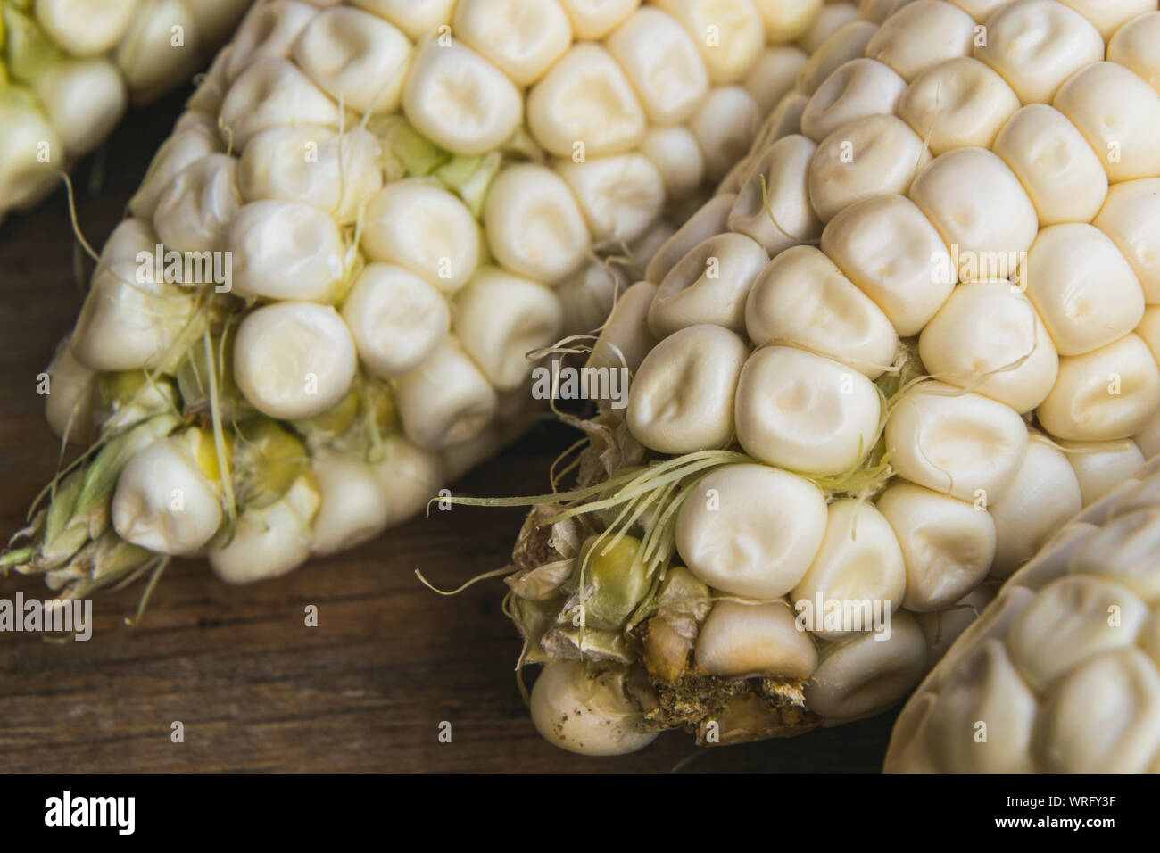 Macro photography of fresh and organic white corn Stock Photo - Alamy