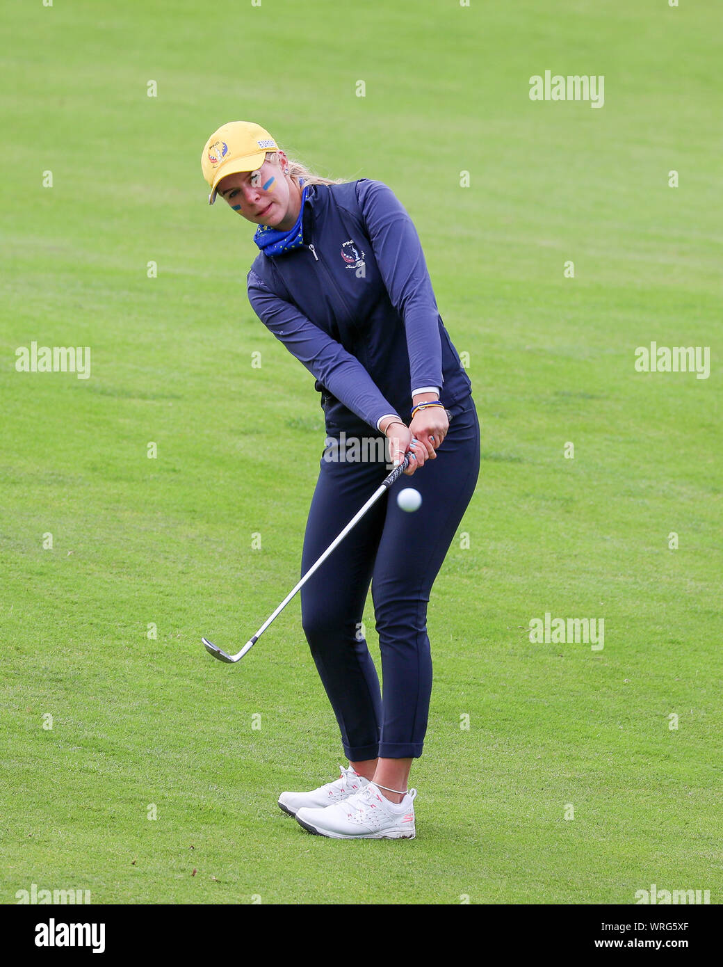 Gleneagles, UK. 10 September 2019. In the afternoon pairings of HANNAH ...