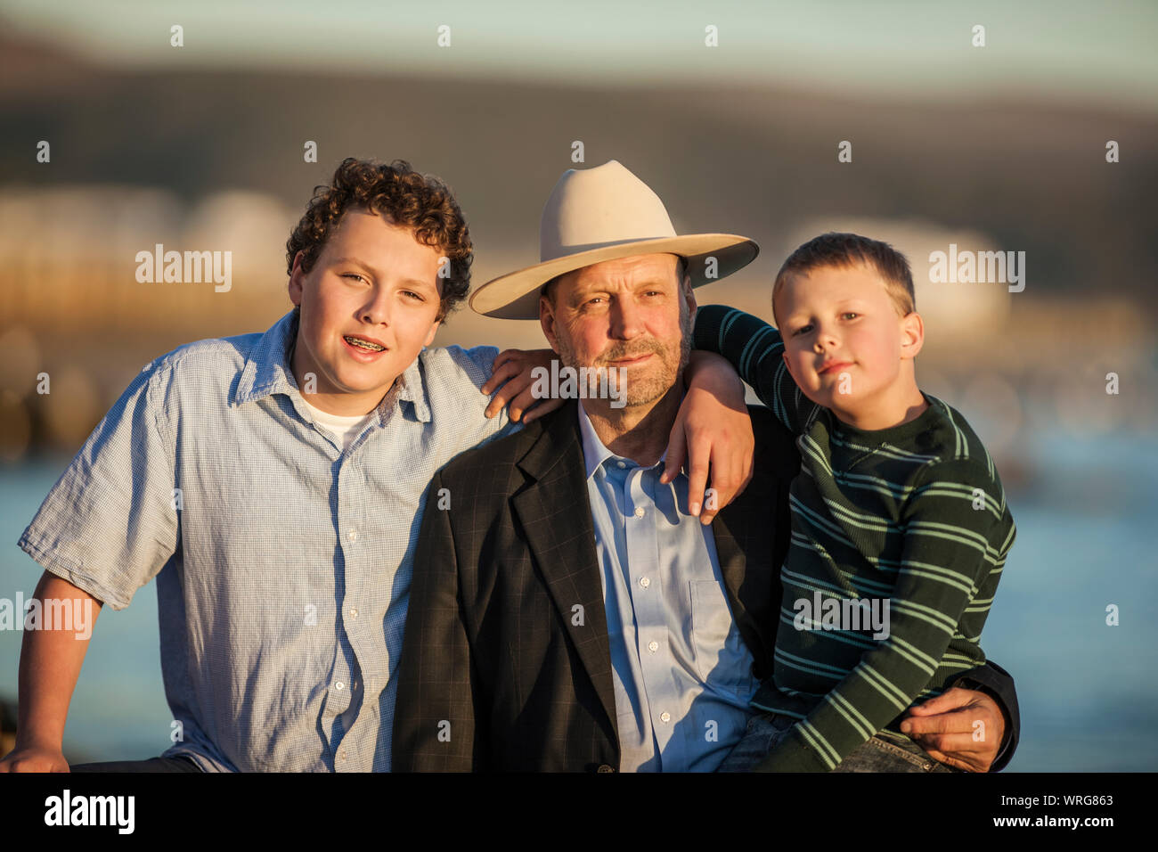 Dad and two sons hi-res stock photography and images - Alamy