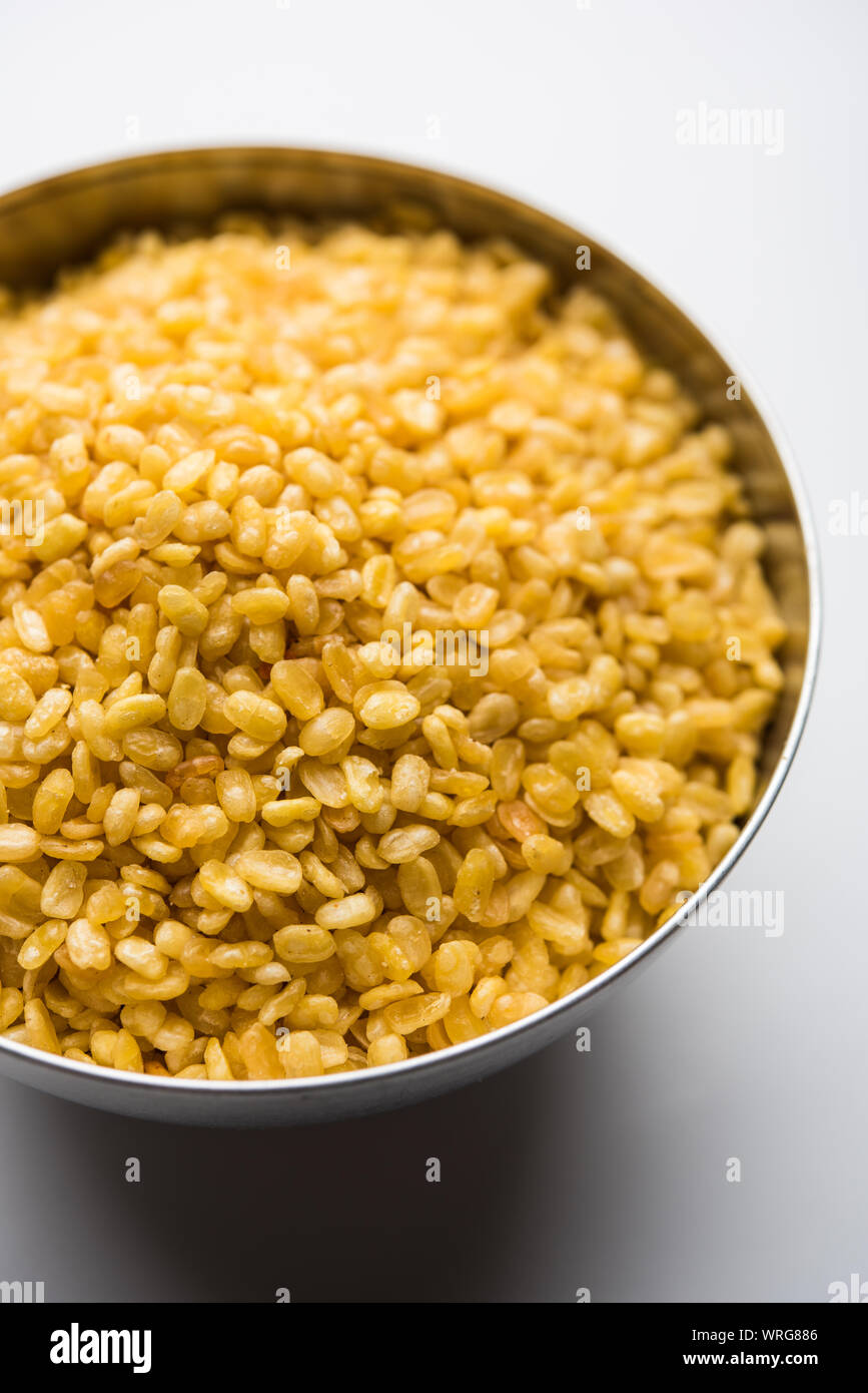 Salty and Fried Moong Dal / crispy Mung Namkeen served in a bowl ...