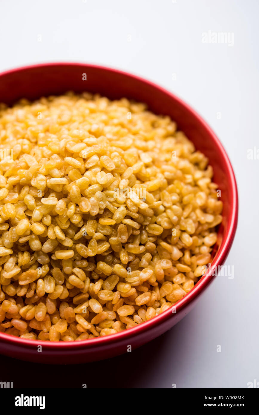 Salty and Fried Moong Dal / crispy Mung Namkeen served in a bowl ...
