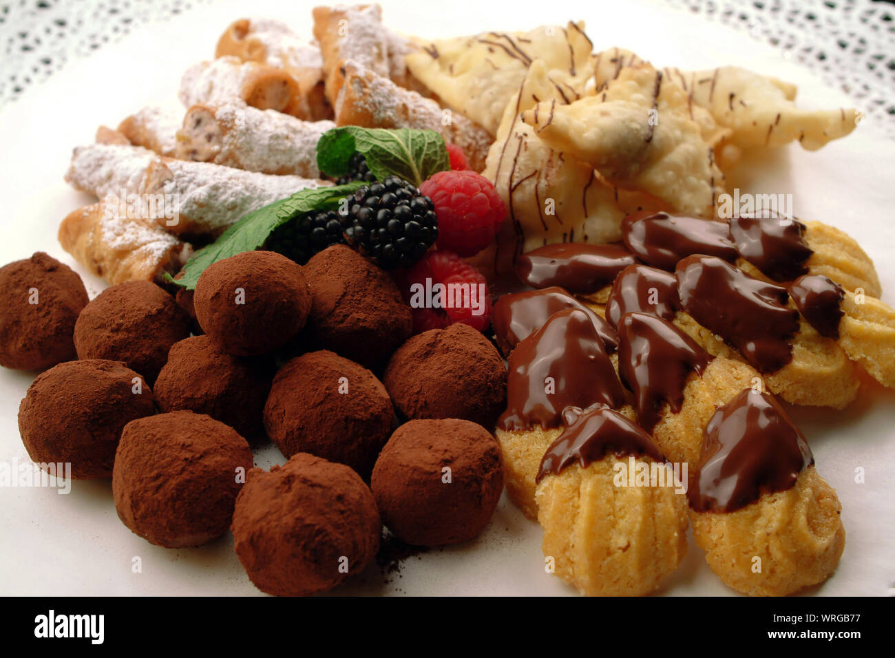 Assortment of chocolate pastries Stock Photo - Alamy