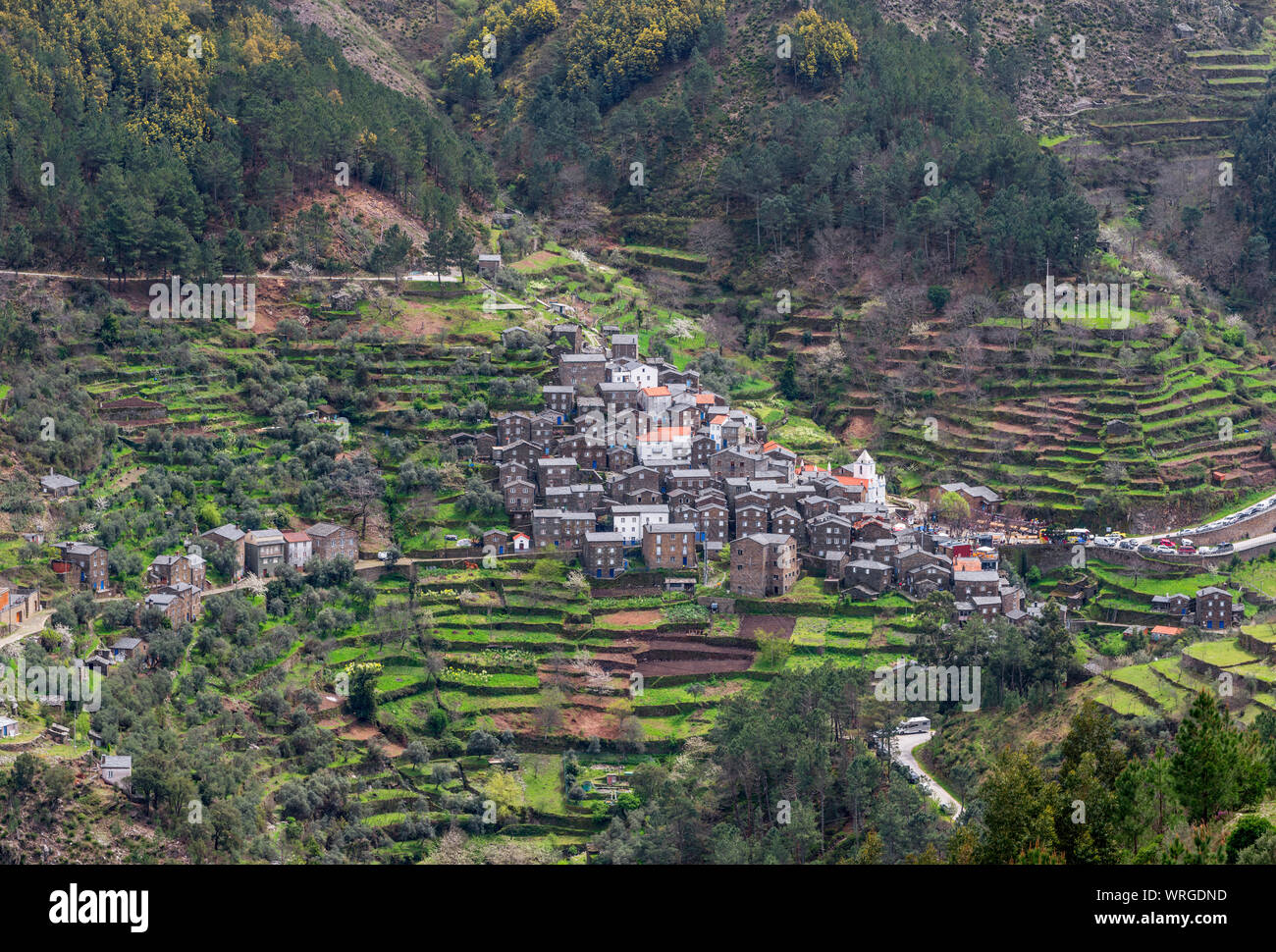 View on the remote schist village of Piodao, Portugal Stock Photo - Alamy