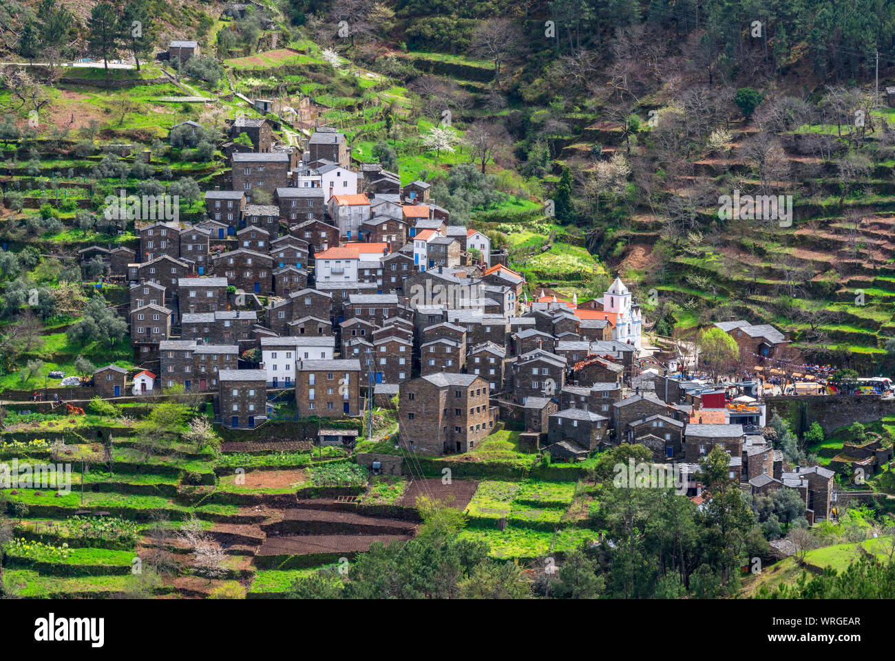 View on the remote schist village of Piodao, Portugal Stock Photo - Alamy