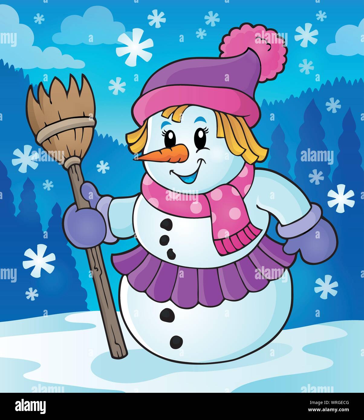 Winter snowwoman topic image 2 Stock Vector Image & Art - Alamy