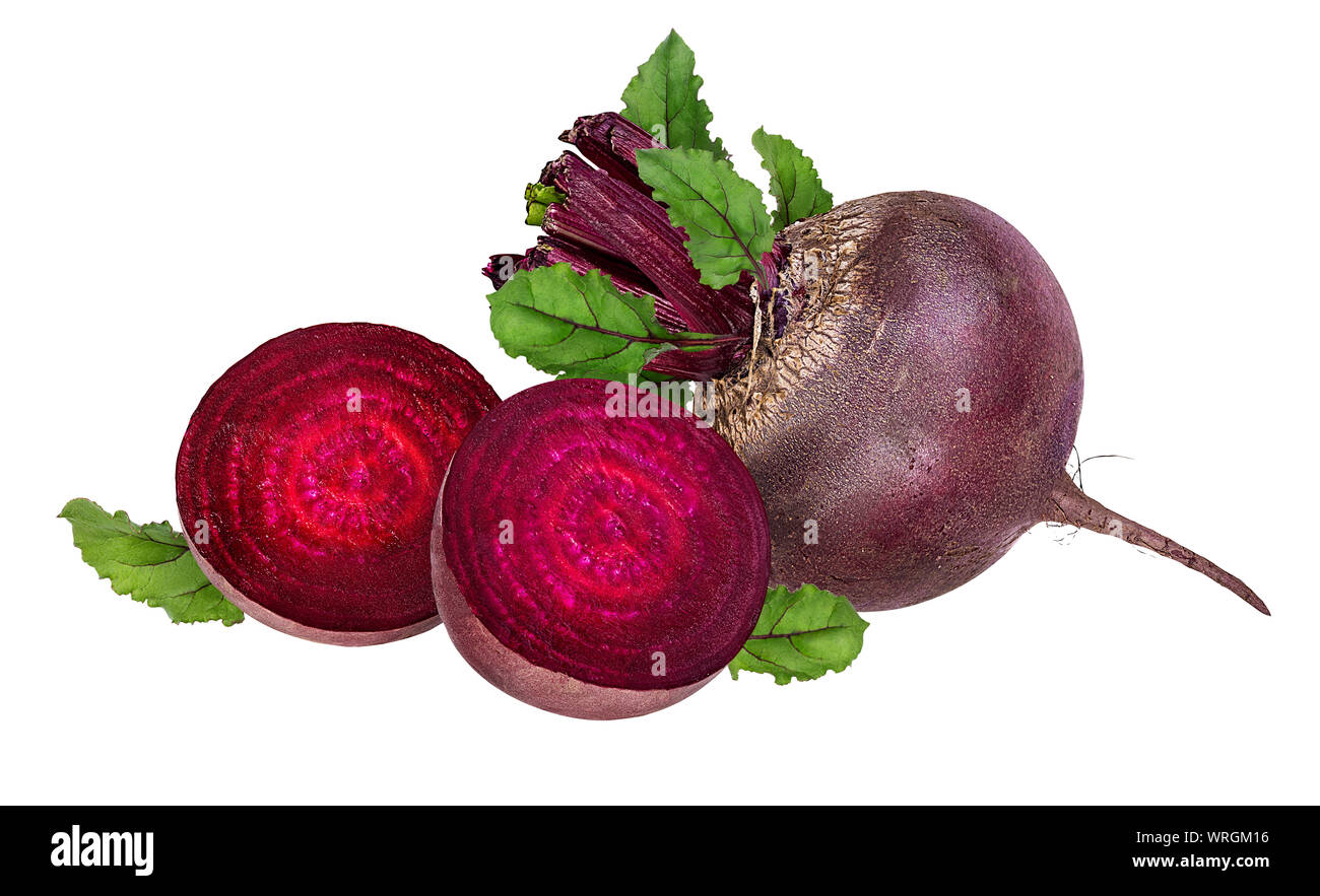 Beetroot with leaves isolated on white Stock Photo - Alamy