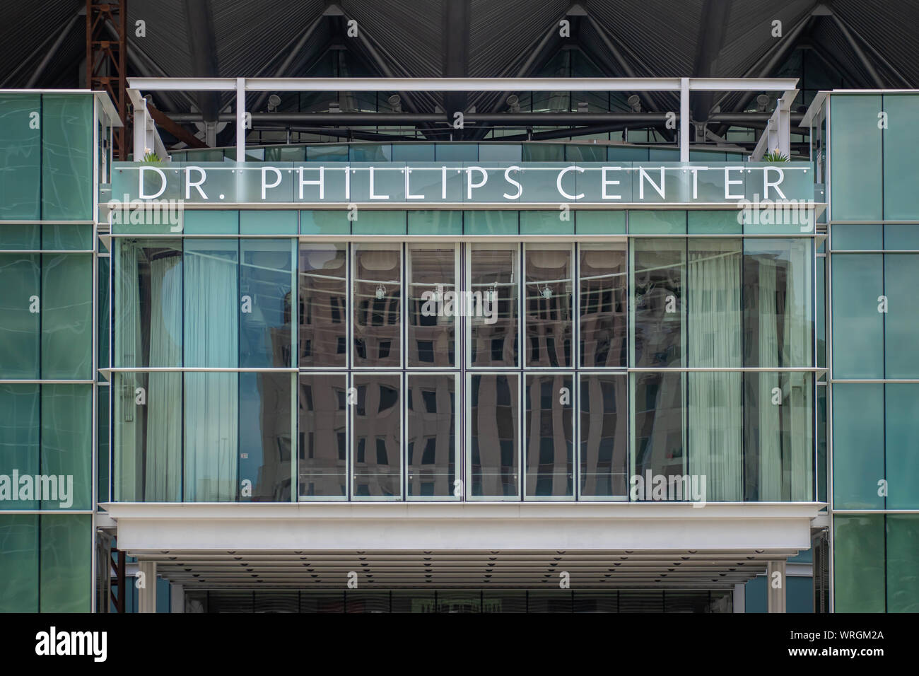Orlando, Florida. August 17, 2019. Top view of Dr. Phillipos Center ...