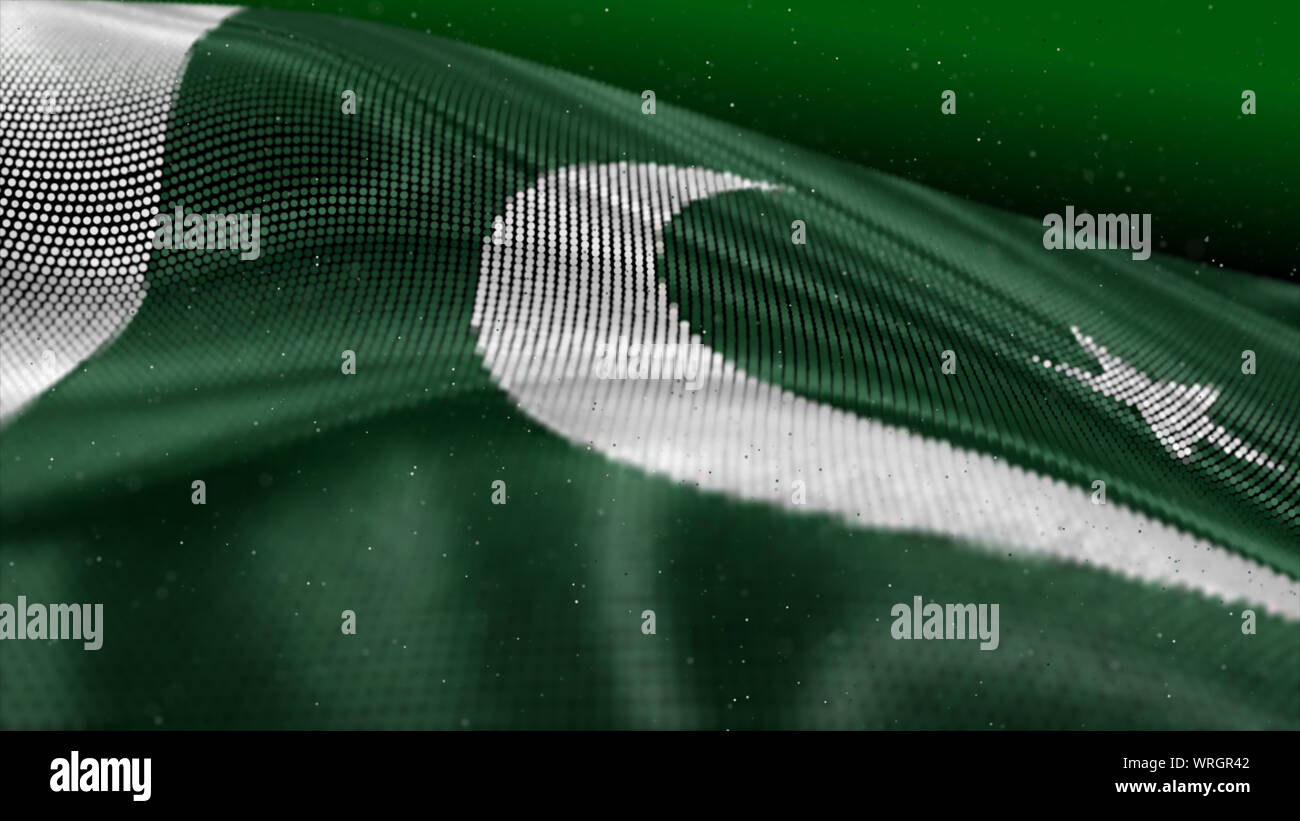 Abstract Glowing Particle Wavy surface with Pakistan Flag Pakistani ...