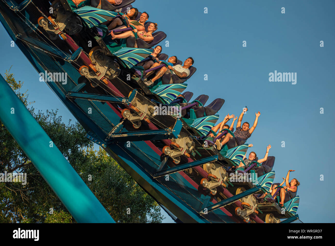 Orlando, Florida. August 23, 2019. People having fun amazing Mako ...