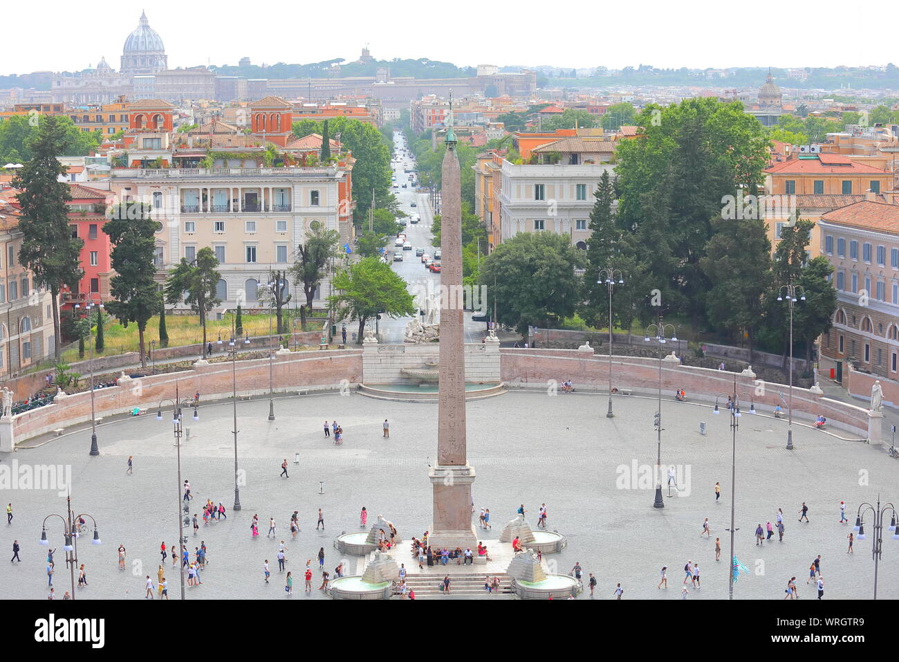 People visit Piazza del Popolo square Rome Italy Stock Photo - Alamy