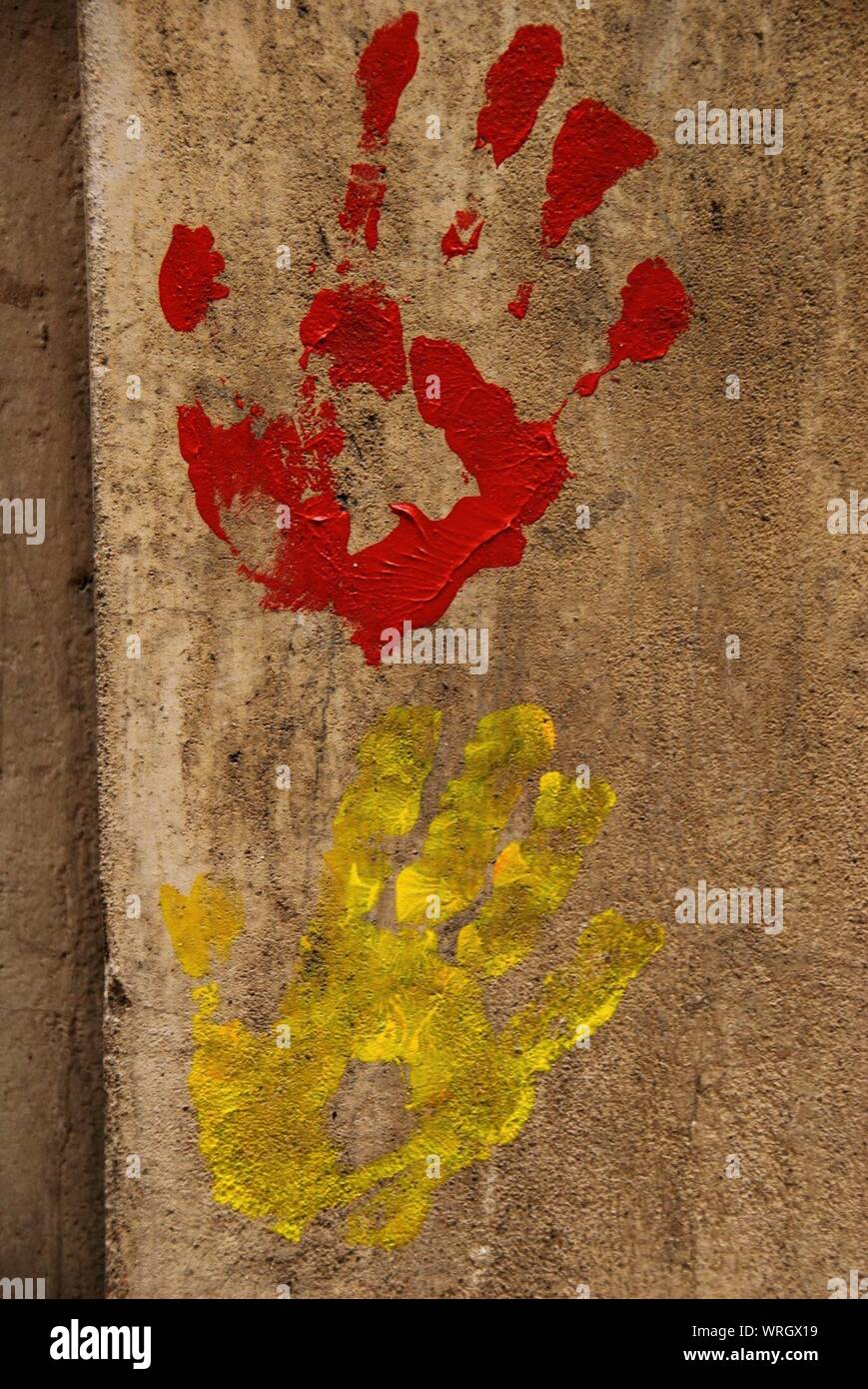 Handprints wall no people hi-res stock photography and images - Alamy