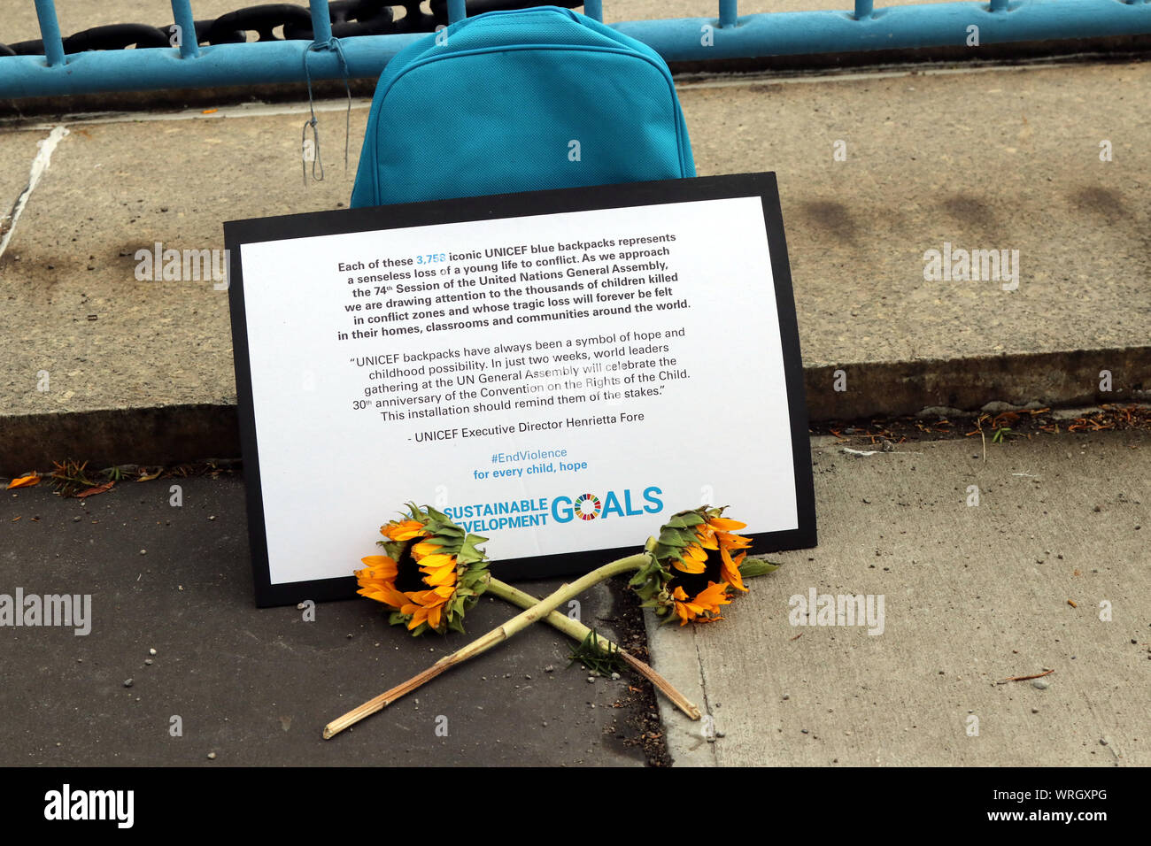 Backpack Graveyard Shines Light On Children Deaths, New York, USA Stock ... Backpack Graveyard Shines Light On Children Deaths, New York, USA Stock ...