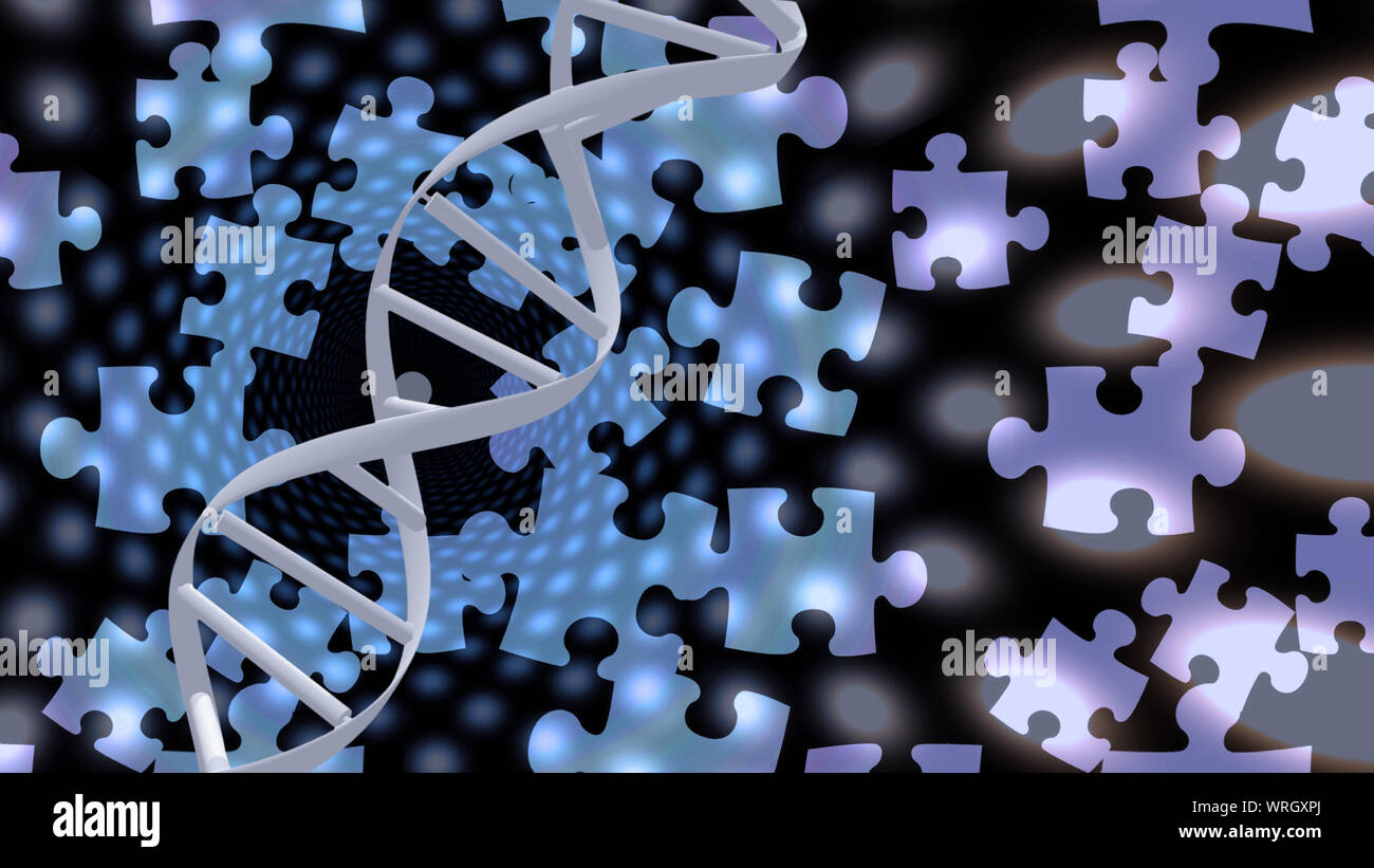DNA strand and puzzle pieces Stock Photo - Alamy