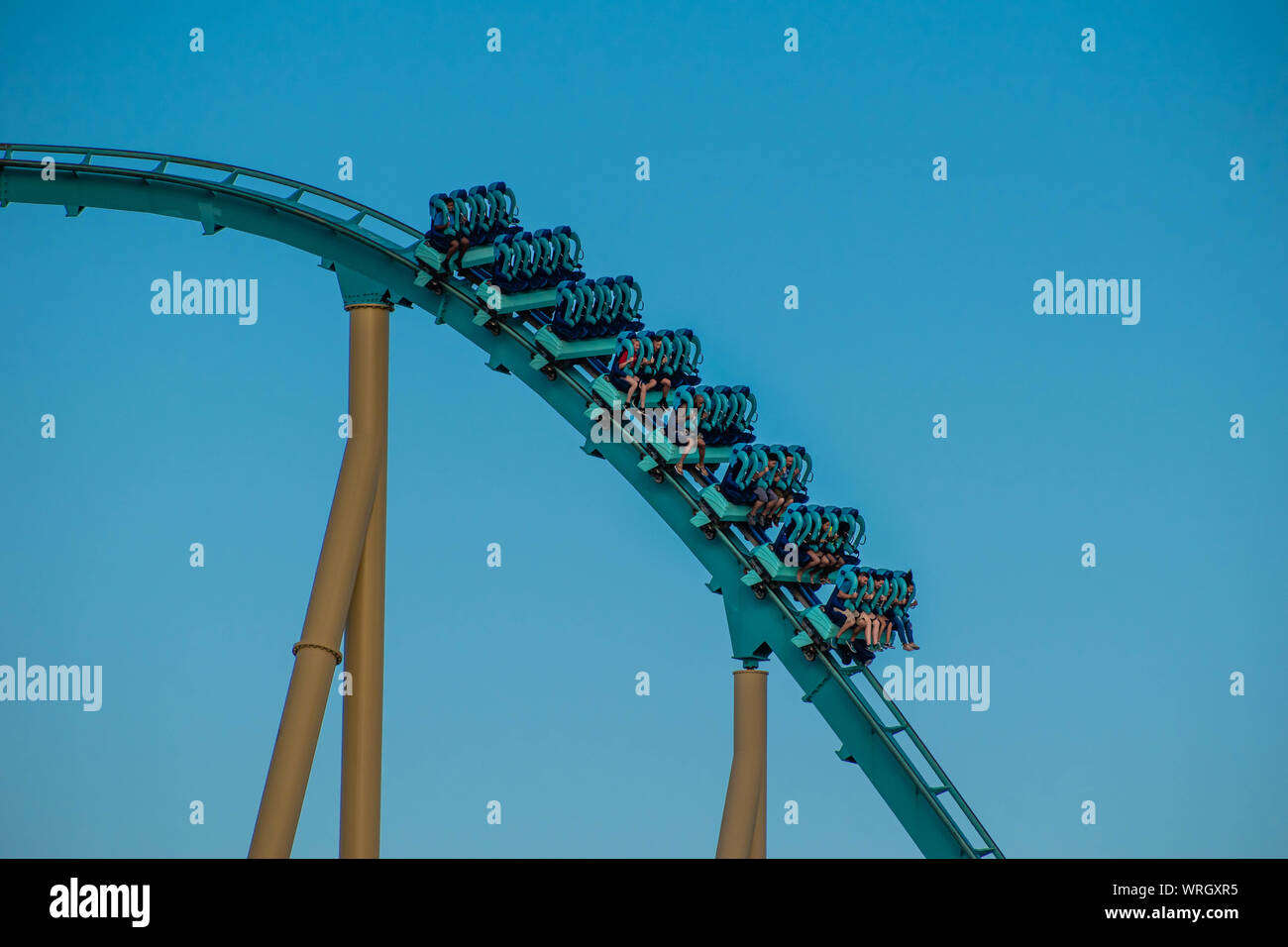 Orlando, Florida. August 31, 2019. People having fun amazing Kraken ...