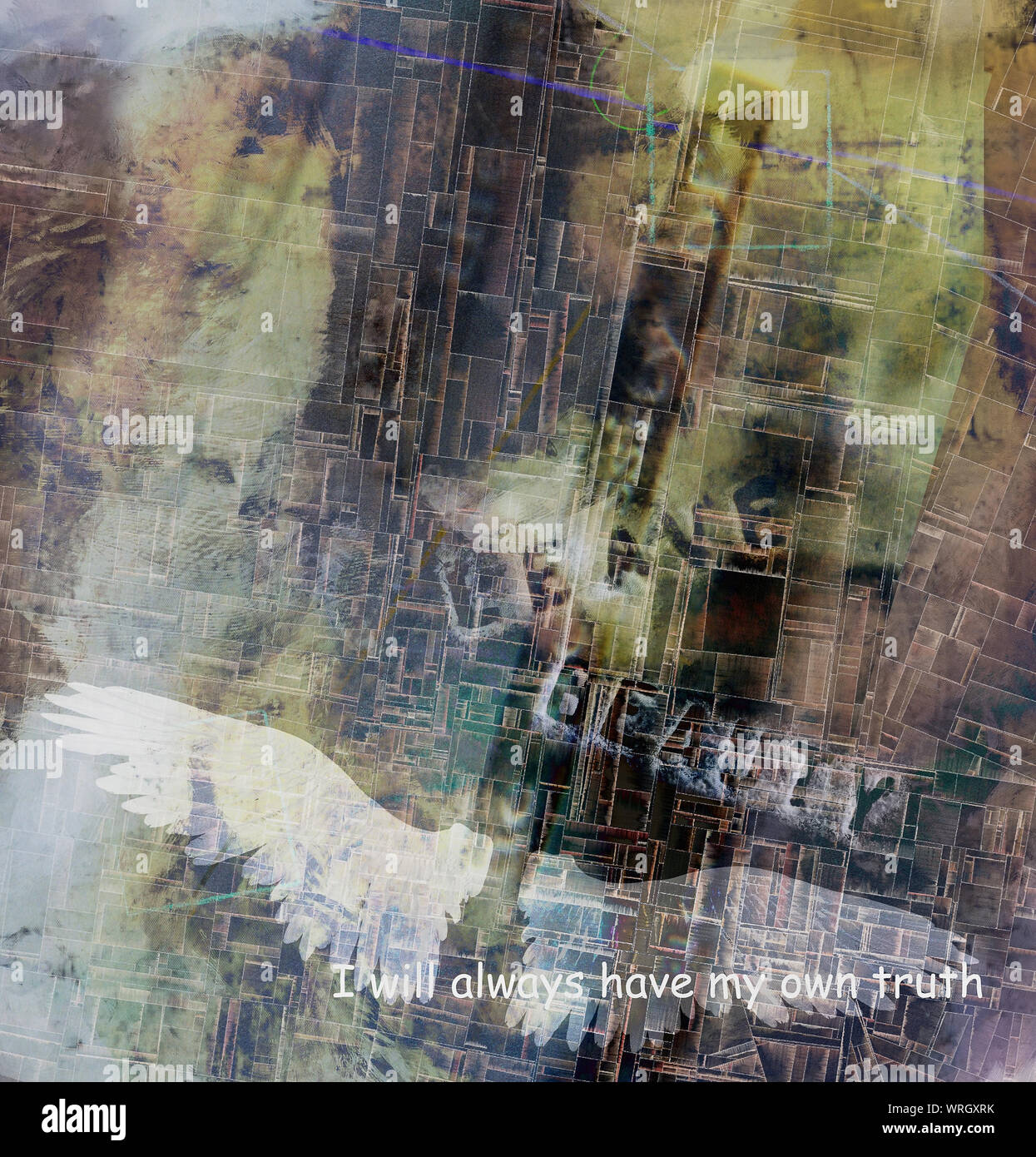 Modern spiritual abstract. Dark grunge background with angels wings. My ...