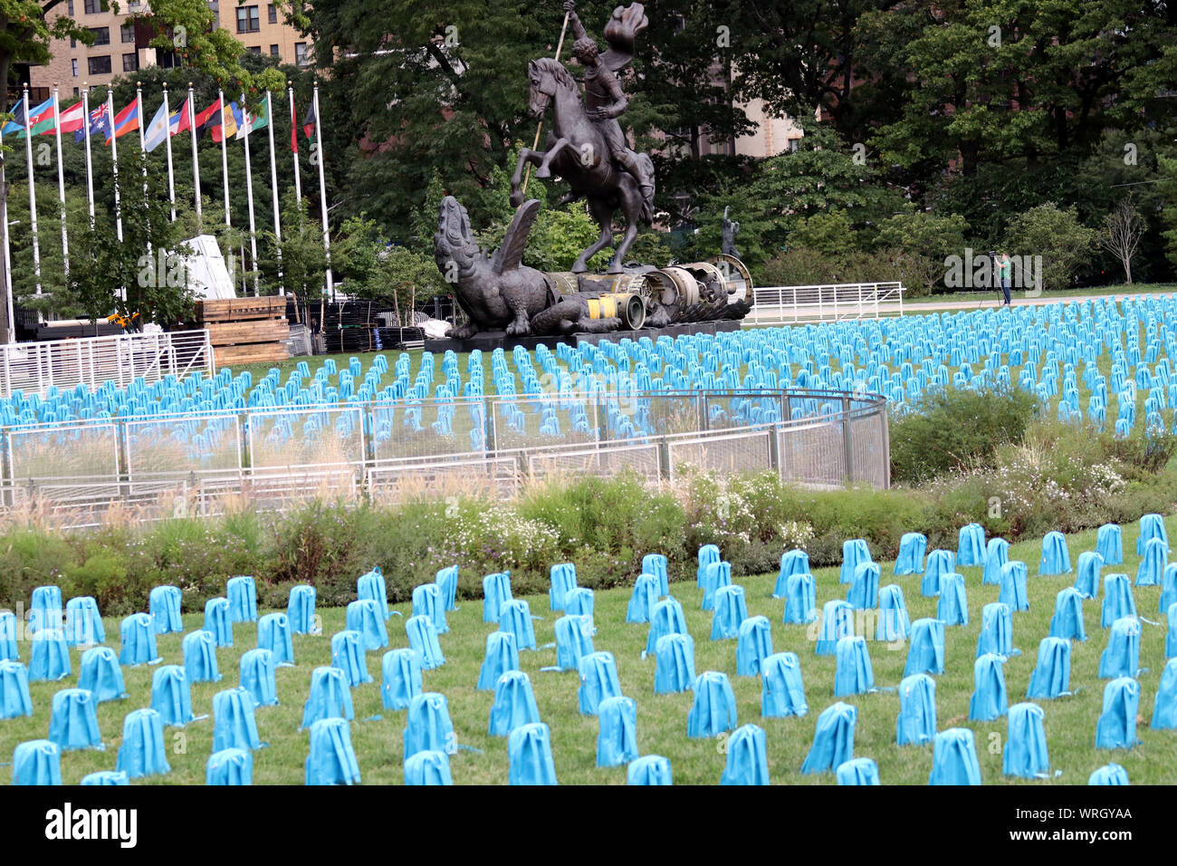 Backpack Graveyard Shines Light On Children Deaths, New York, USA Stock ... Backpack Graveyard Shines Light On Children Deaths, New York, USA Stock ...