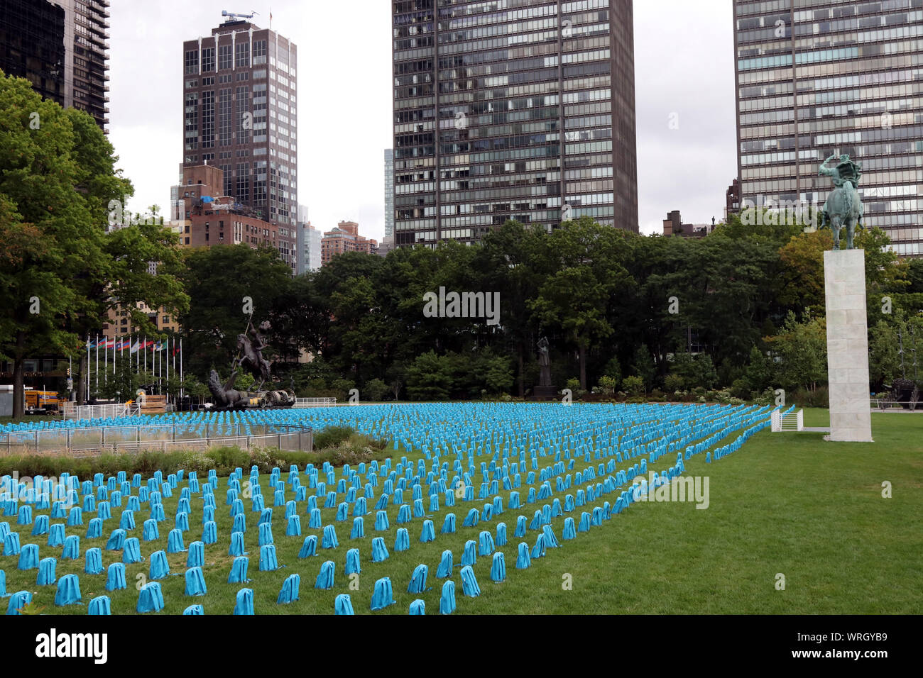 Backpack Graveyard Shines Light On Children Deaths, New York, USA Stock ... Backpack Graveyard Shines Light On Children Deaths, New York, USA Stock ...
