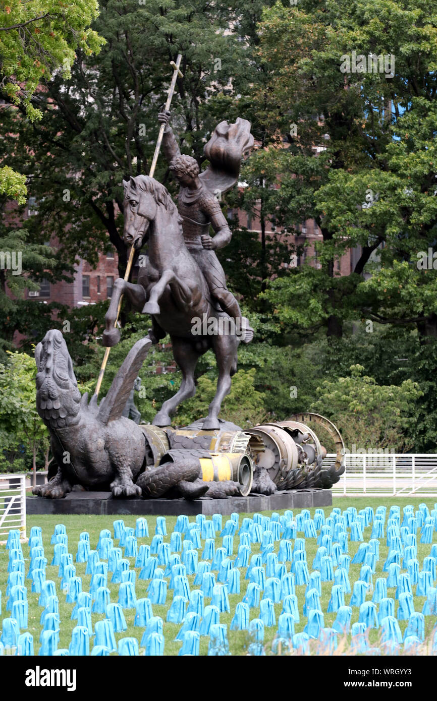 Backpack Graveyard Shines Light On Children Deaths, New York, USA Stock ... Backpack Graveyard Shines Light On Children Deaths, New York, USA Stock ...
