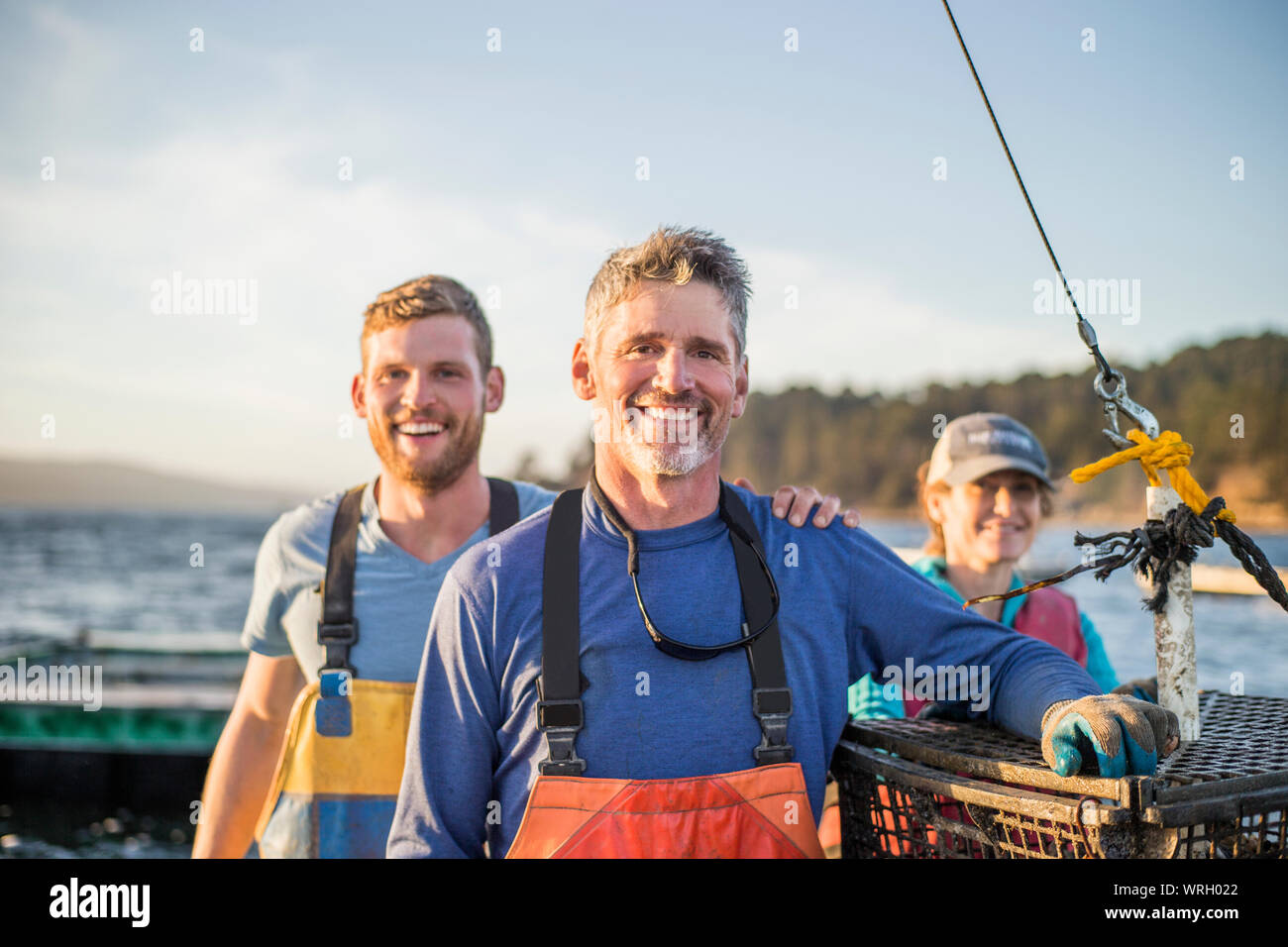 Family operating fishing business Stock Photo - Alamy