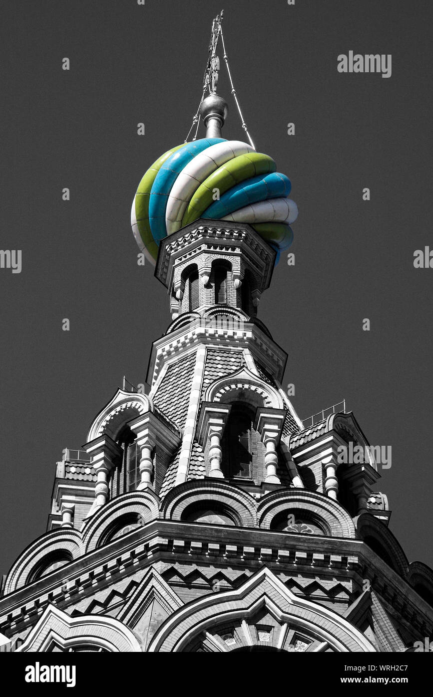 Onion dome, architectural detail of the Church of the Saviour on ...