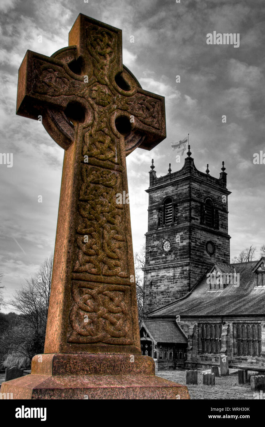 Celtic gravestone, Saint Mary’s Parish Church, Rostherne, Cheshire ...