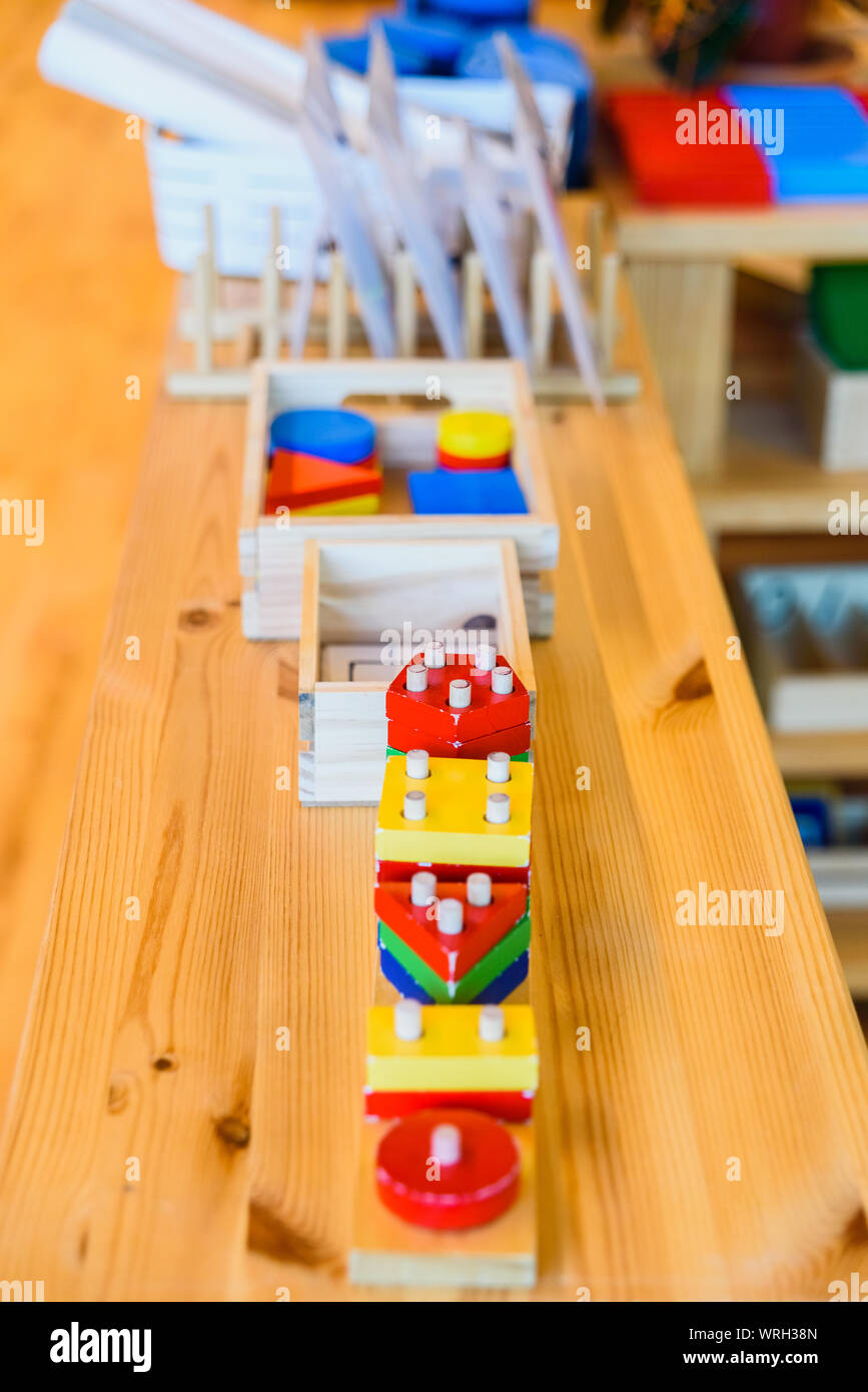 Educational materials in a children's classroom for children on the way ...