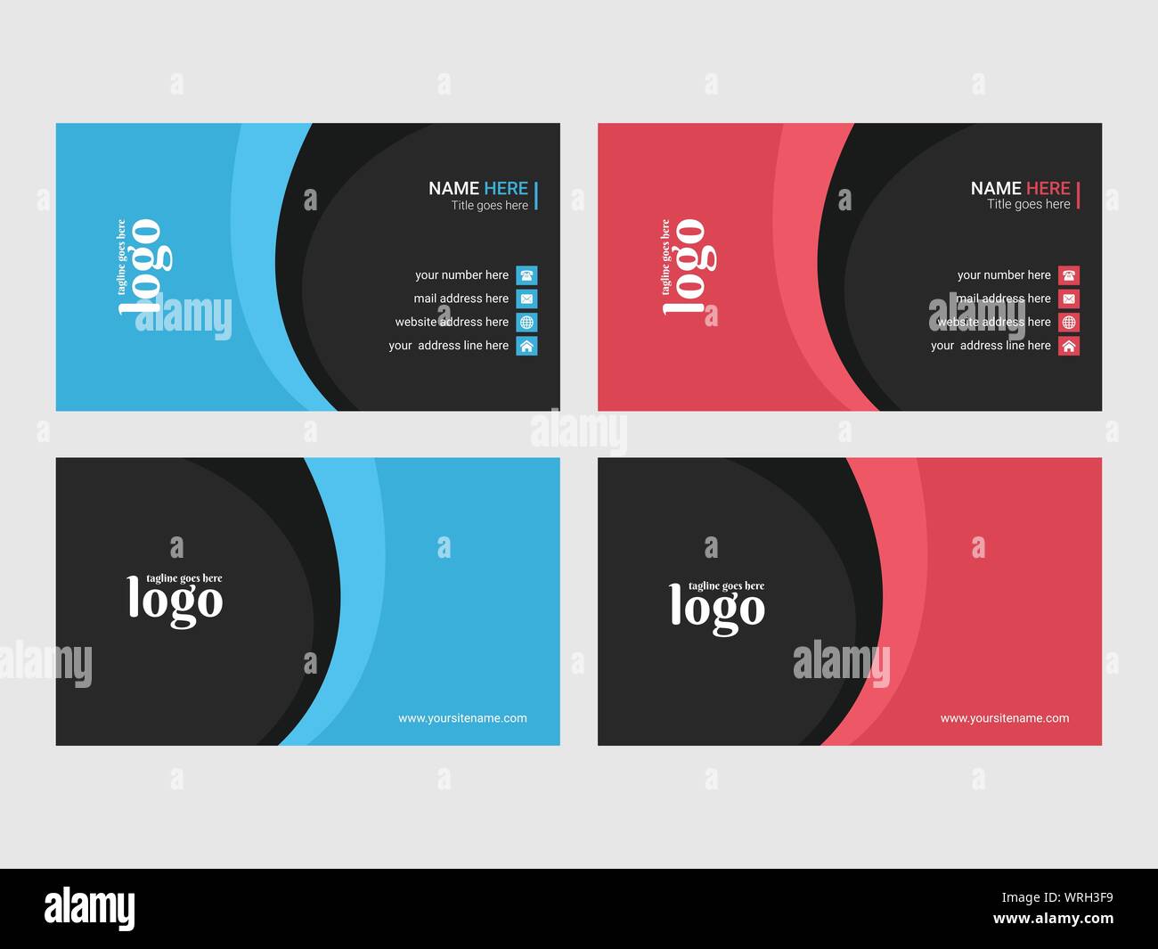 Corporate Colorful Business Card Design Template Stock Vector Image ...