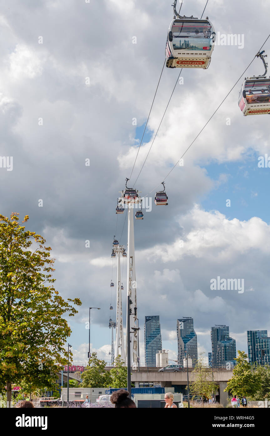 London, England, UK - September 01, 2019:London’s Emirates Air Line ...