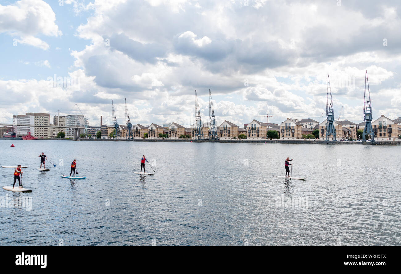 London, England, UK - September 01, 2019: Royal Docks Adventure the ...