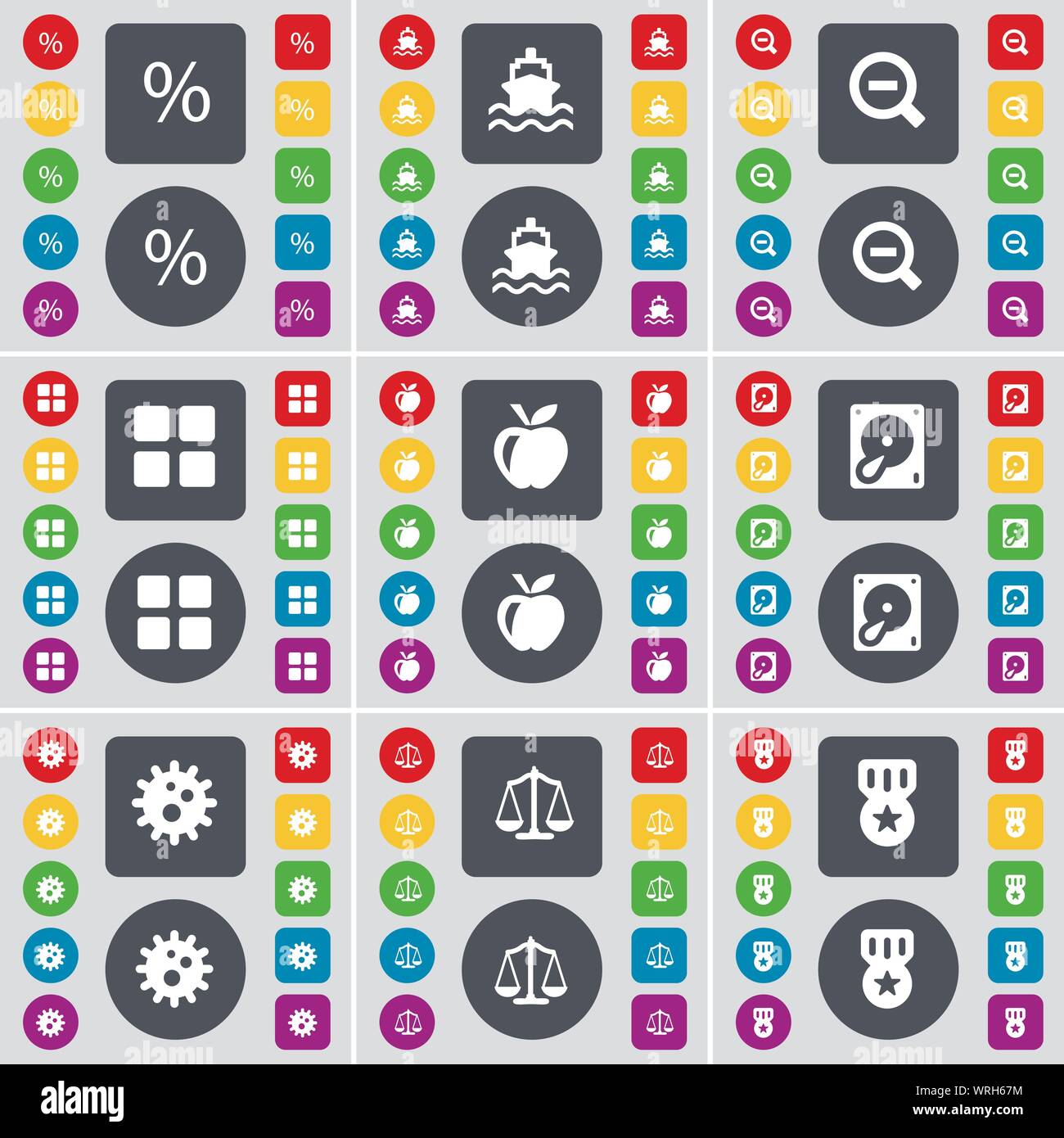 Magnifying glass on apple Stock Vector Images - Alamy