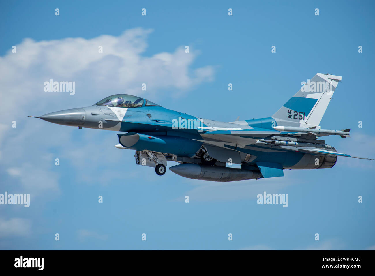 An F-16 Fighting Falcon fighter jet assigned to the 64th Aggressor ...