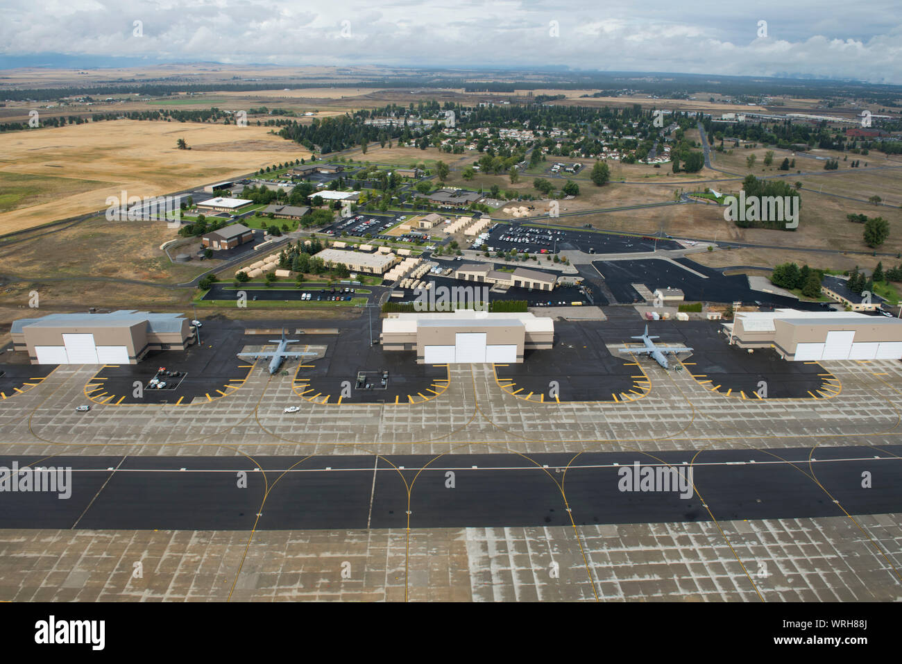 Temporary work tents are put in place for exercise Mobility Guardian 2019 at Fairchild Air Force ...