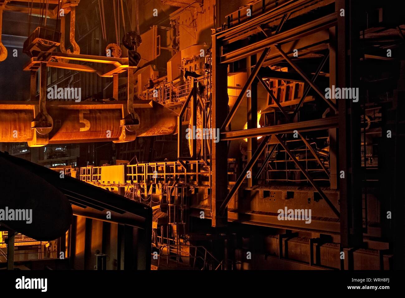 Interior Of Factory At Night Stock Photo - Alamy