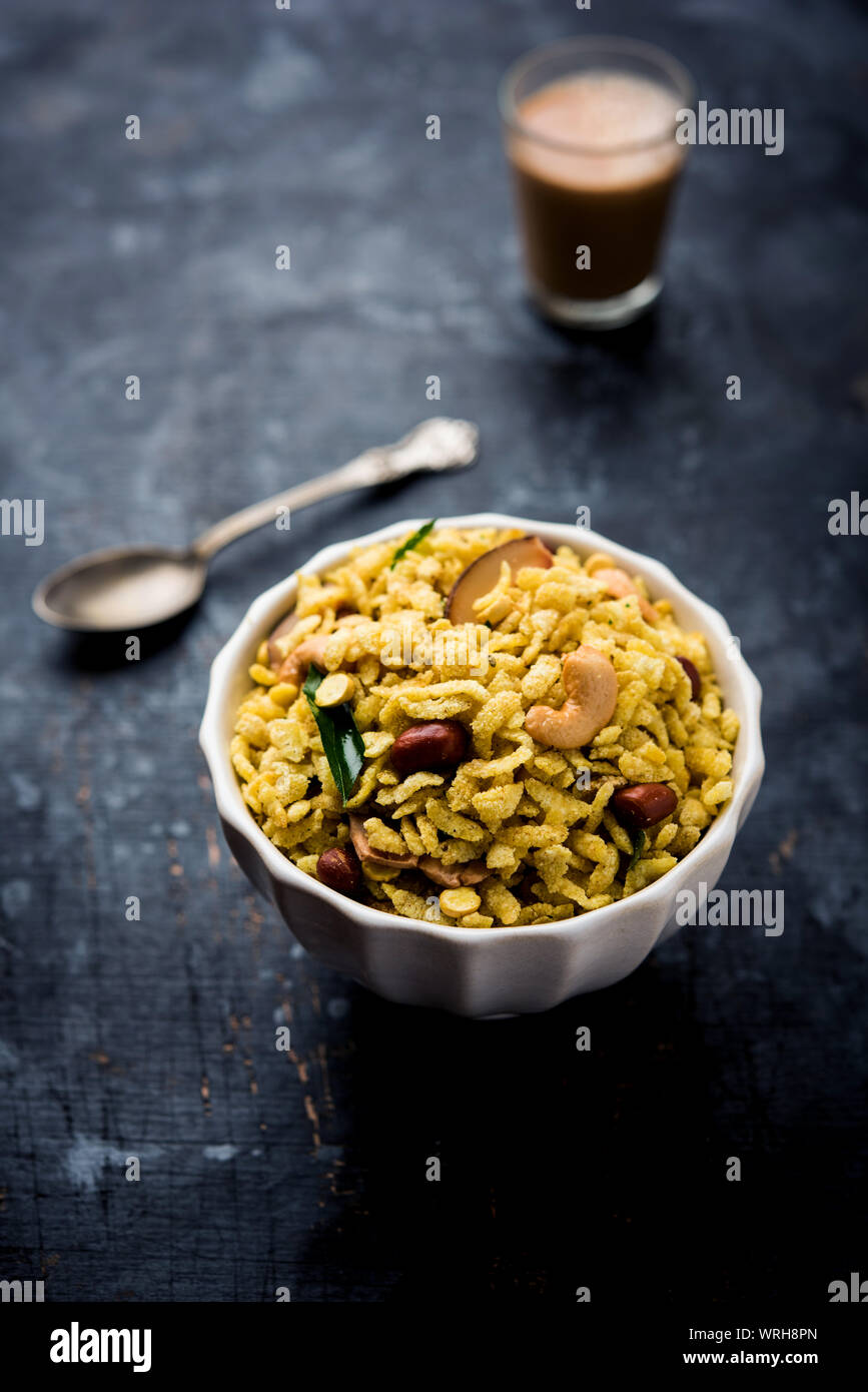 Jada Poha Namkeen Chivda / Thick Pohe Chiwda is a jar snack with a mix ...