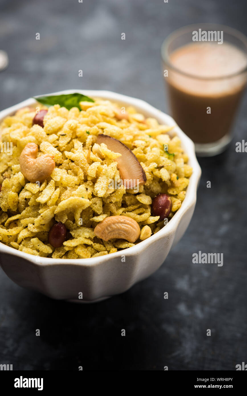 Jada Poha Namkeen Chivda / Thick Pohe Chiwda is a jar snack with a mix ...
