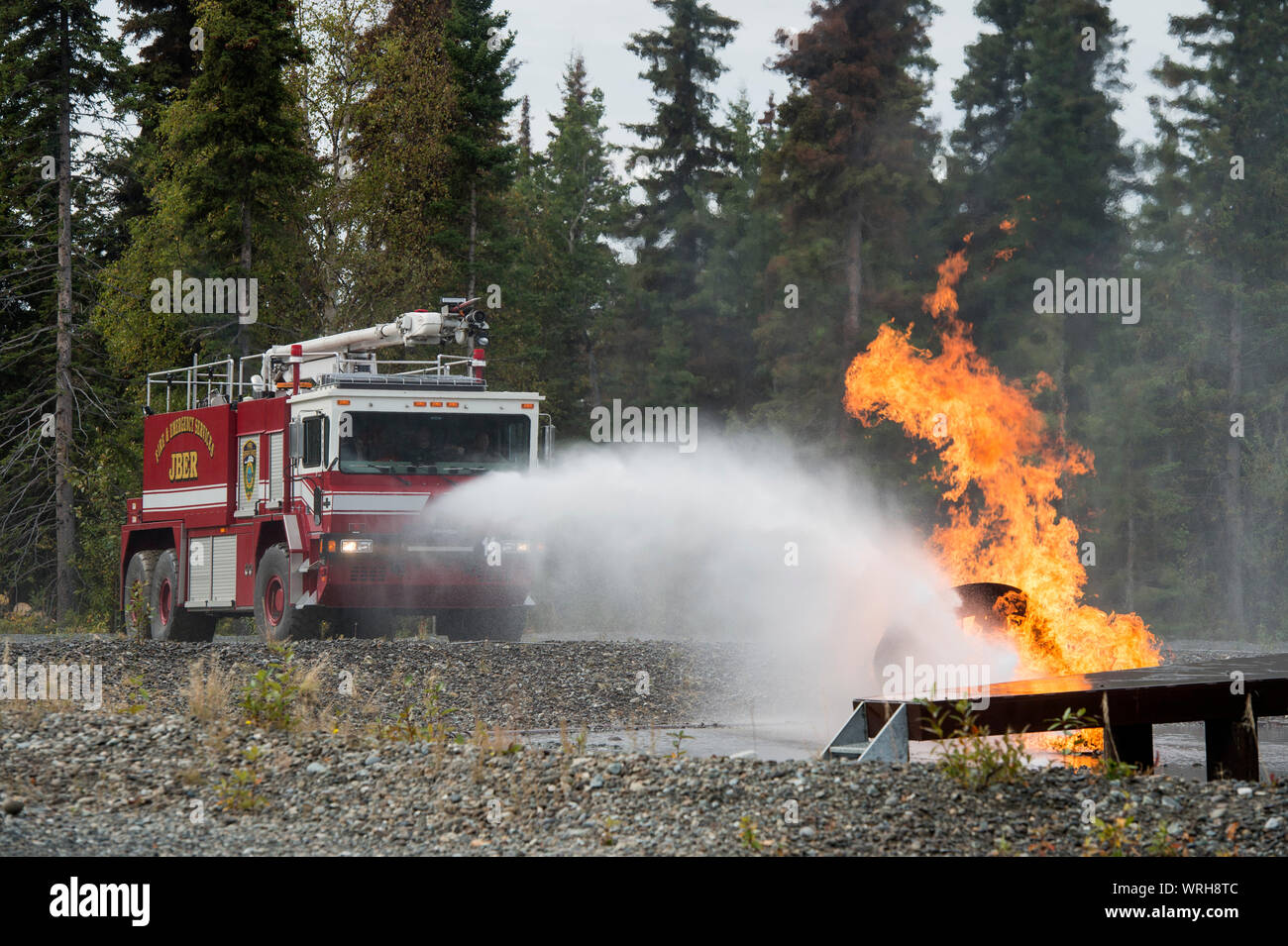 U.S. Air Force fire protection specialists with the 673d Civil Engineer ...