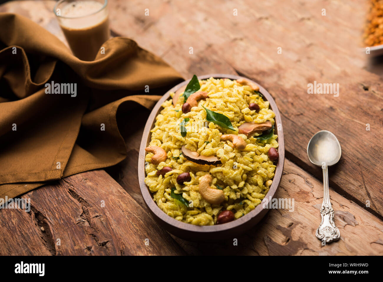 Jada Poha Namkeen Chivda / Thick Pohe Chiwda is a jar snack with a mix ...