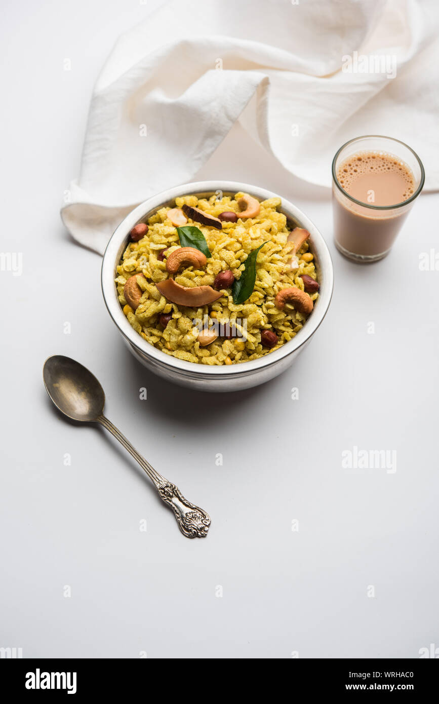 Jada Poha Namkeen Chivda / Thick Pohe Chiwda is a jar snack with a mix ...