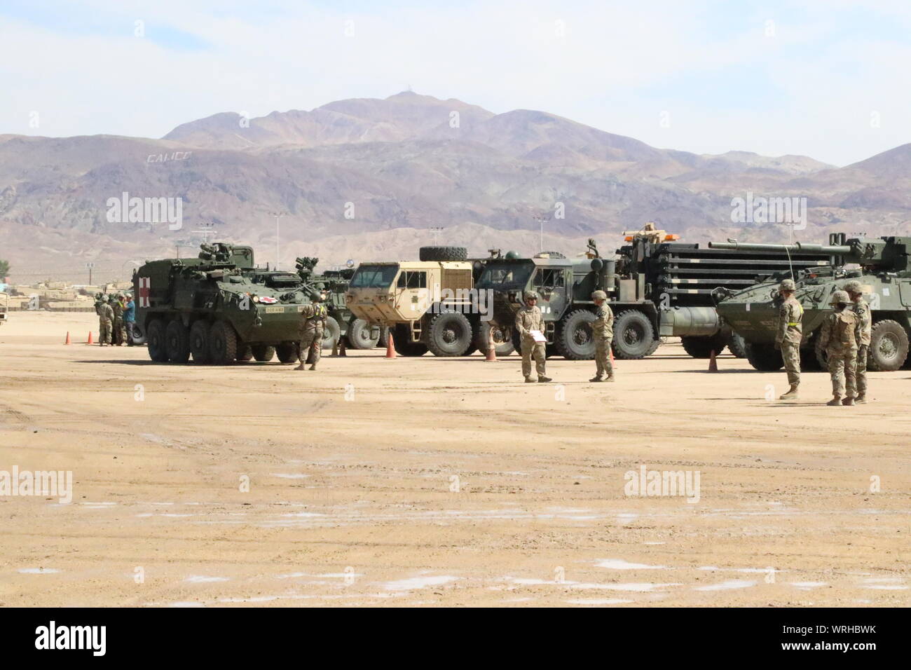 2-2 Stryker Brigade Combat Team unloads their Strykers, vehicles, and ...