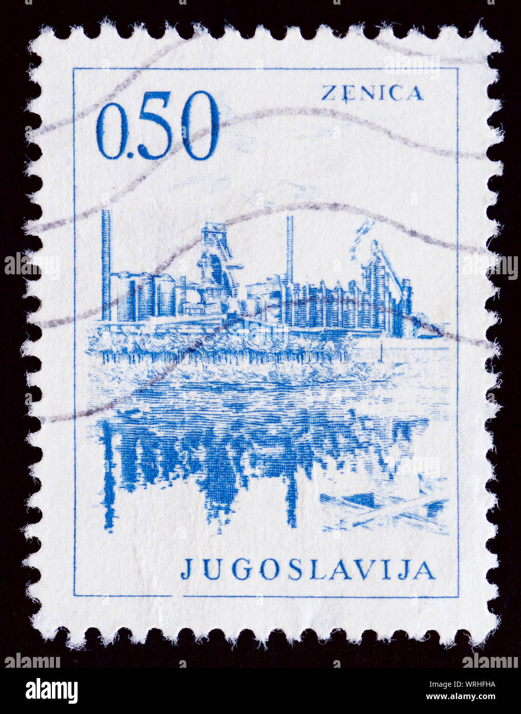 Yugoslavia Postage Stamp - Zenica ironworks Stock Photo - Alamy