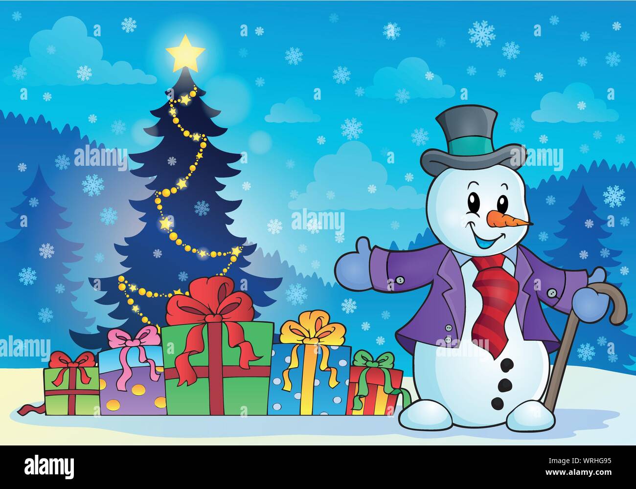 Winter tree theme image Stock Vector Images - Alamy