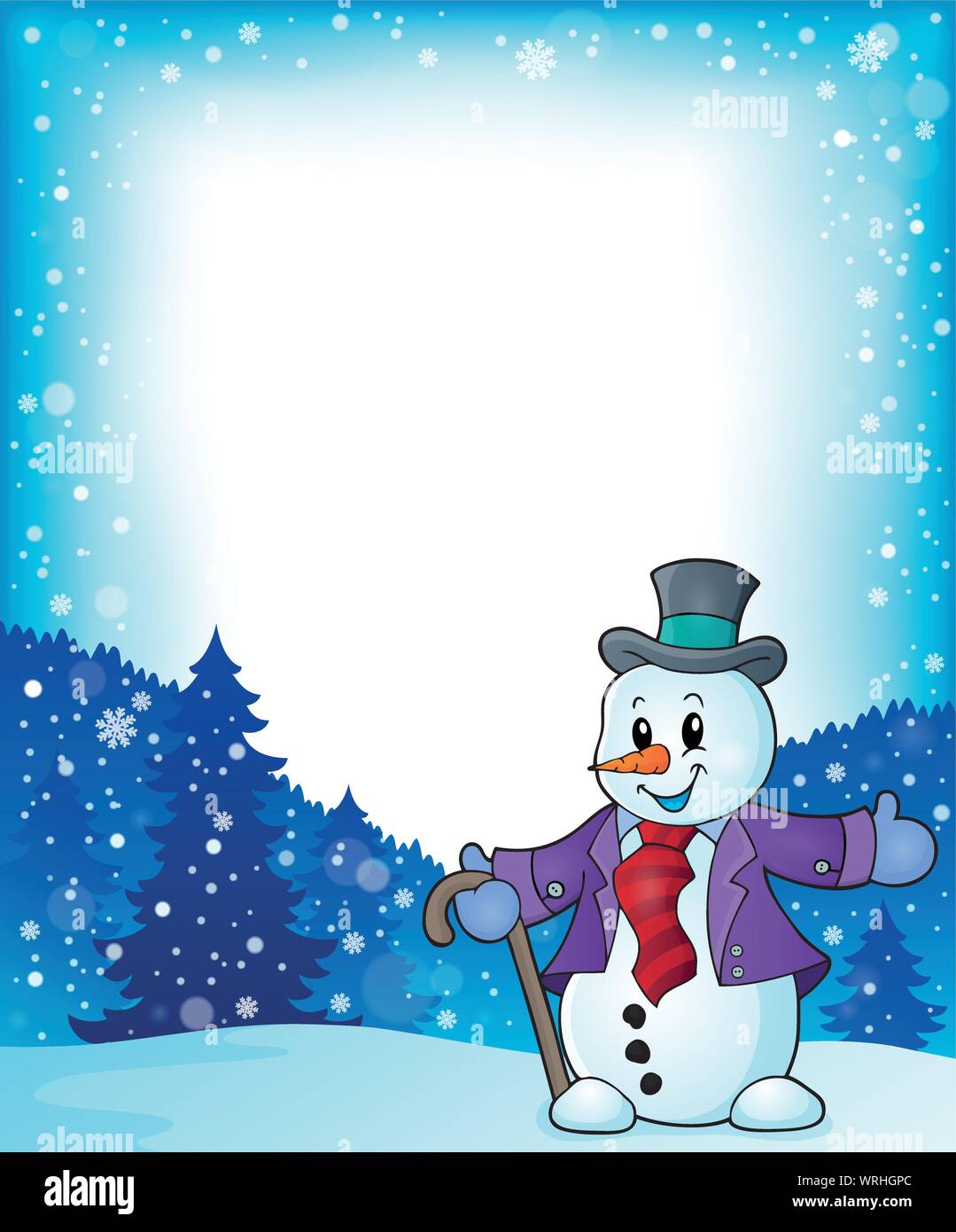Frame with snowman topic 1 Stock Vector Image & Art - Alamy