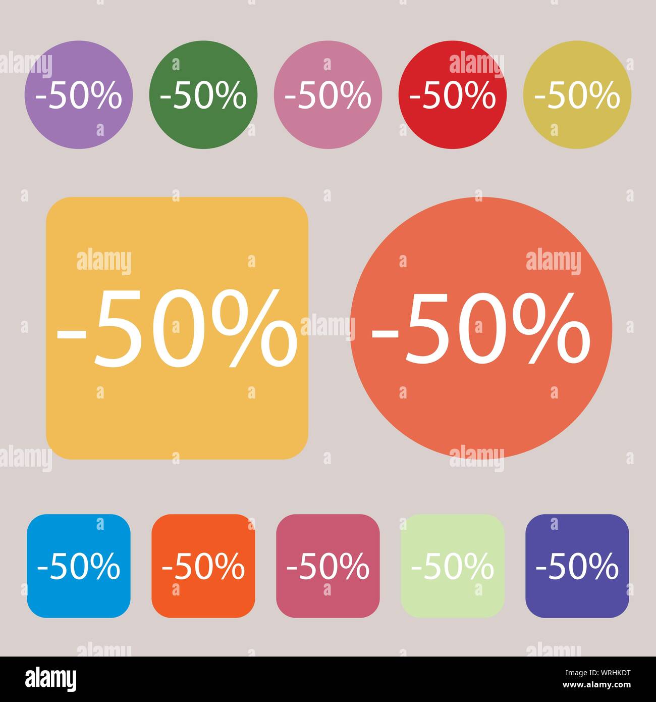 50 percent discount sign icon. Sale symbol. Special offer label. 12 ...