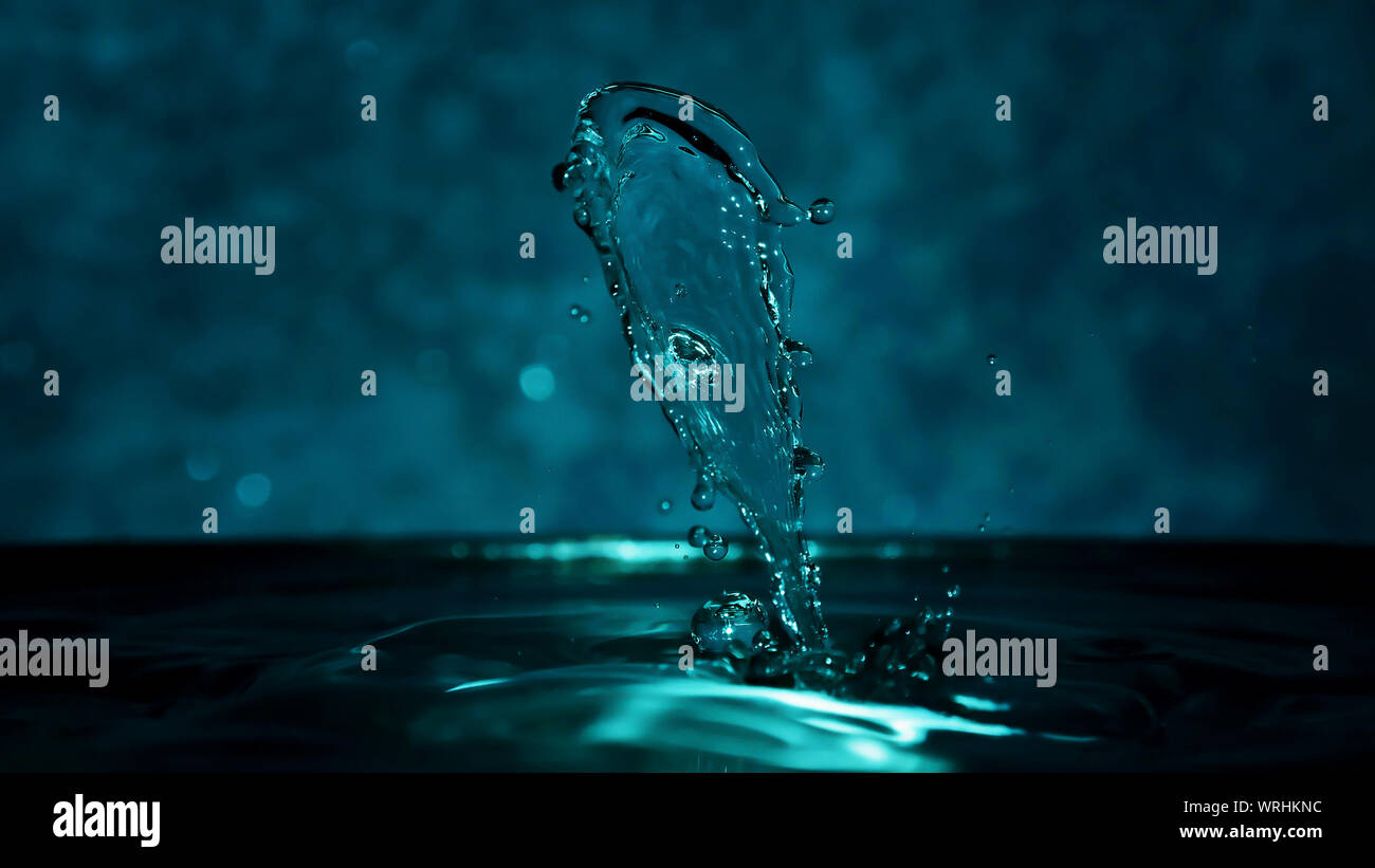 Close-up Of Water Drop Falling From Surface Stock Photo - Alamy