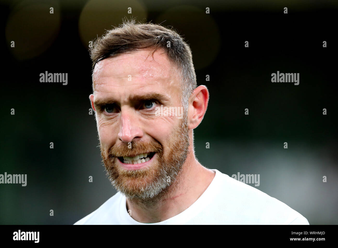 Republic of Ireland's Richard Keogh during the pre-match warm up prior ...