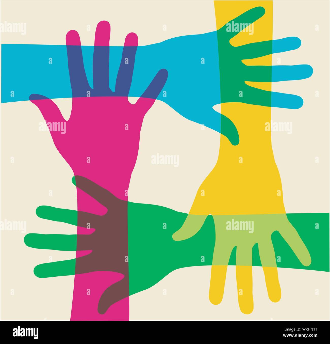 Multicolored teamwork Stock Vector Images - Alamy