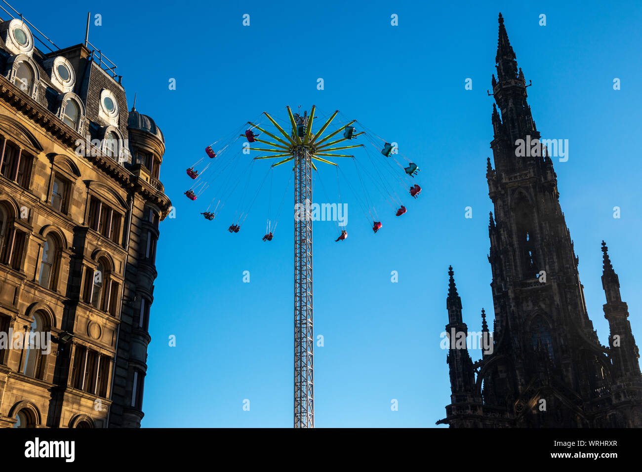 The Star Flyer ride next to the Scott Monument, part of Edinburgh’s ...