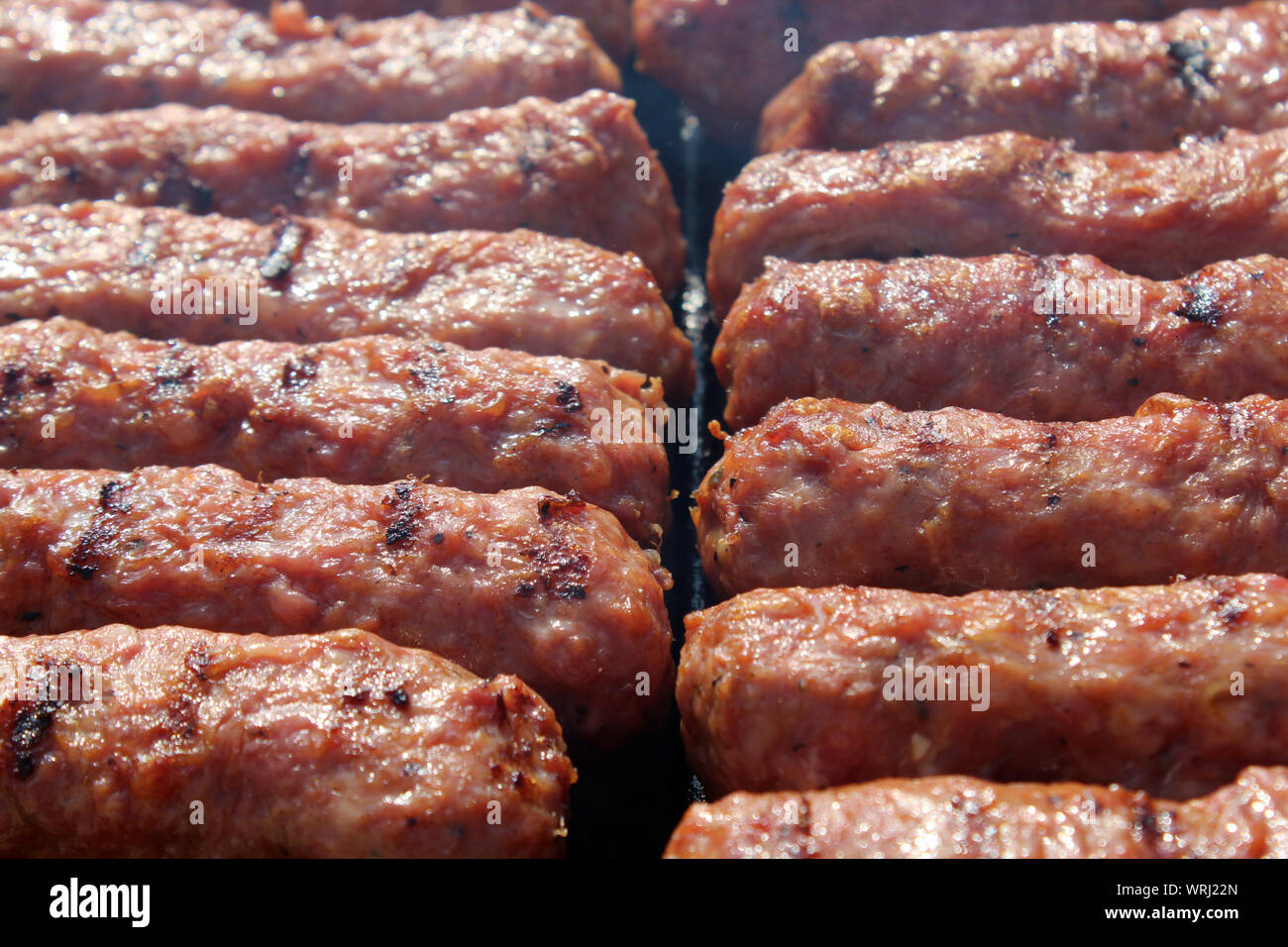 Grilled meat rolls, Mici or Mititei, traditional fresh Romanian bbq ...