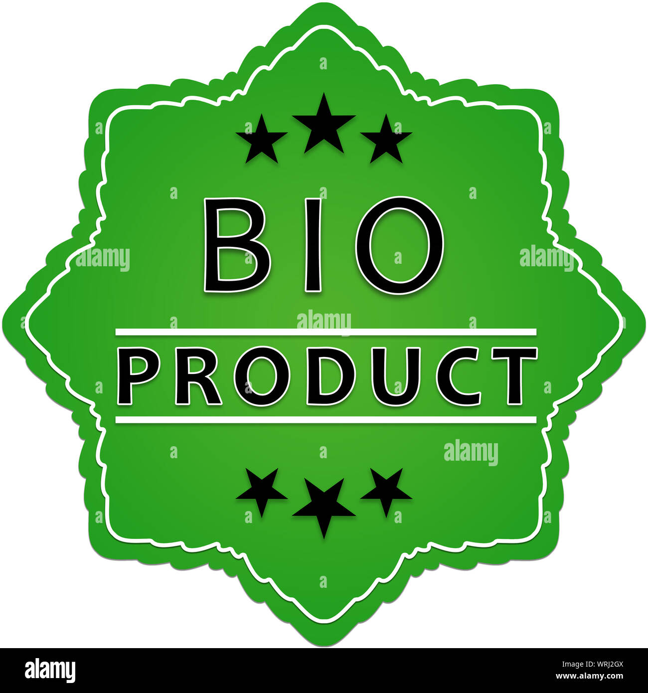 Bio product label on white background Stock Photo - Alamy