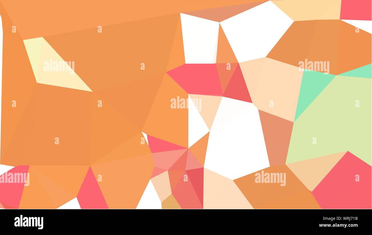 abstract geometric background with coral, sandy brown and pale golden ...